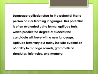 Individual learner differences | PPTX