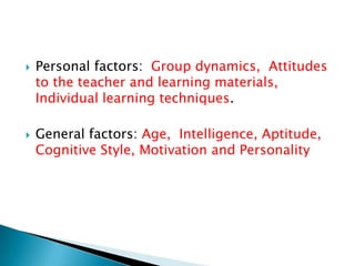 Individual learner differences and l2 acquisition | PPTX