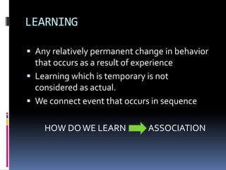 Individual learning and behaviour | PPTX