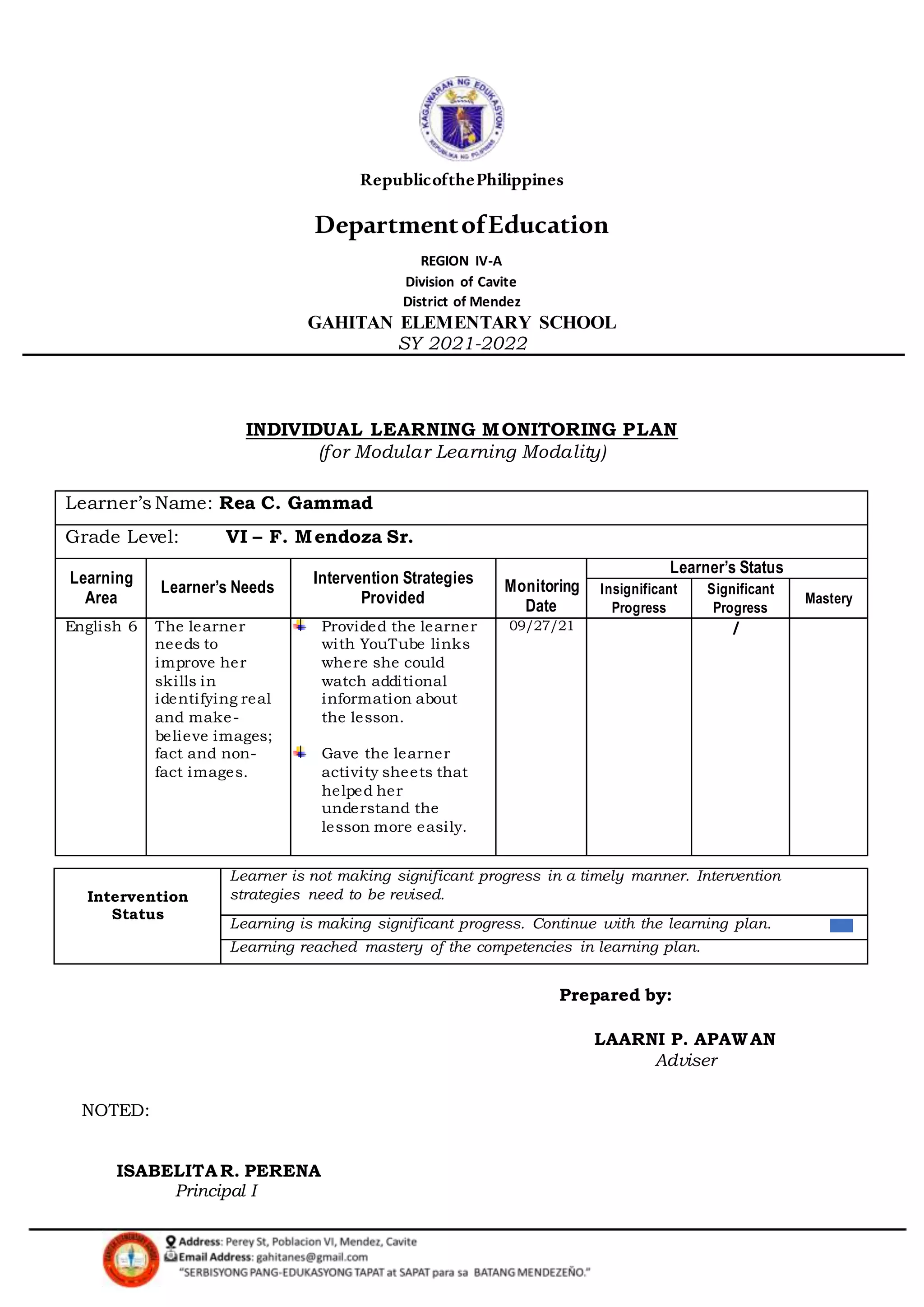INDIVIDUAL LEARNING MONITORING PLAN 1.docx
