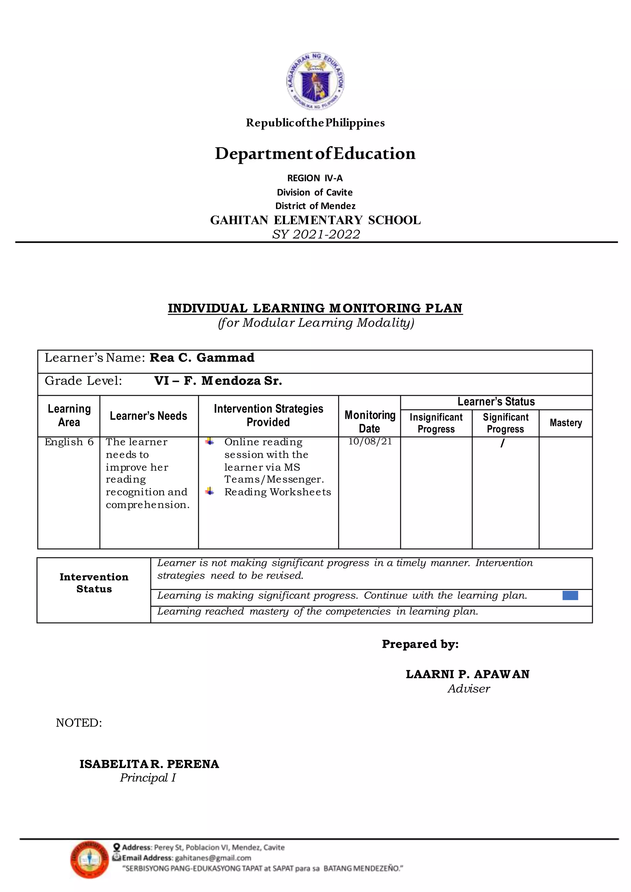 INDIVIDUAL LEARNING MONITORING PLAN 1.docx