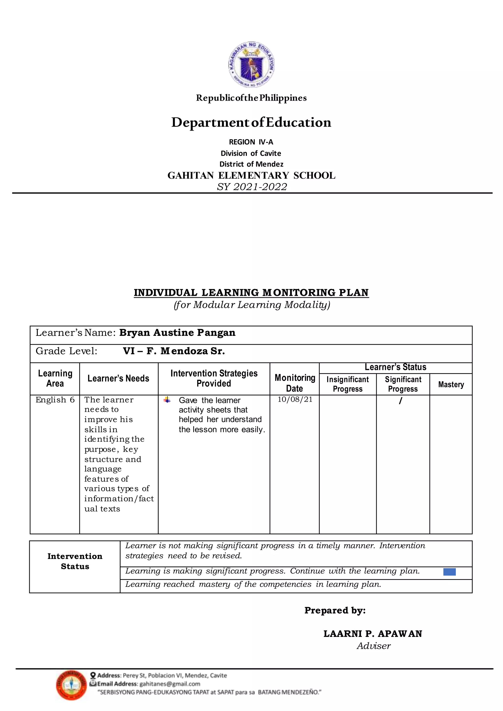 INDIVIDUAL LEARNING MONITORING PLAN 1.docx
