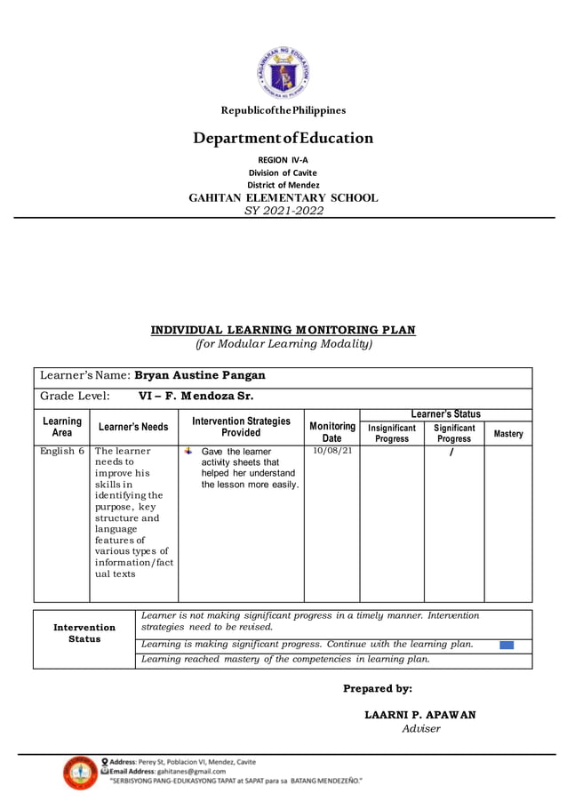INDIVIDUAL LEARNING MONITORING PLAN 1.docx