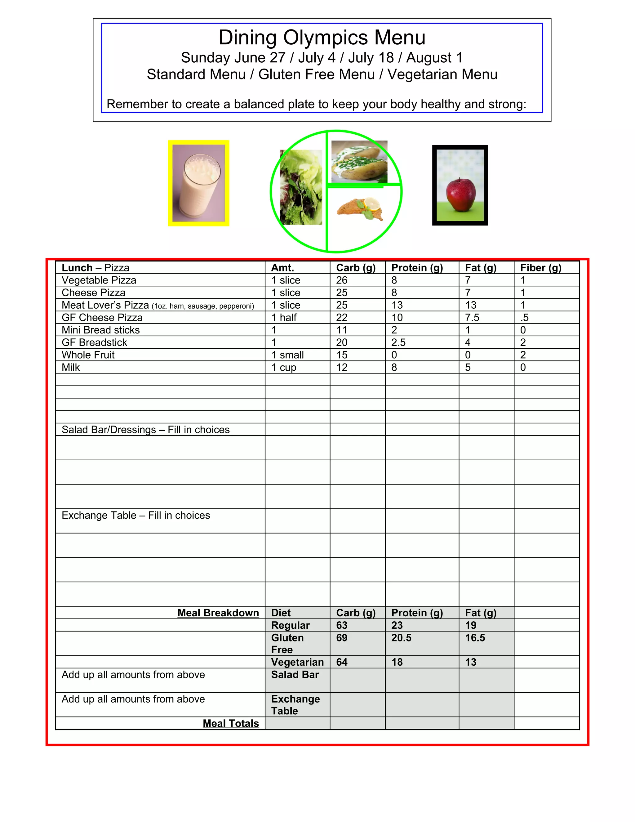 Individual menus | PDF