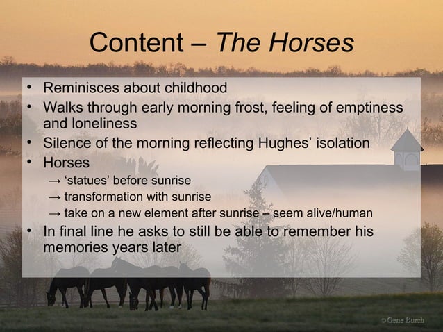 Comparison Between Ted Hughes' "The Thought-Fox" and "The Horses" | PPT ...