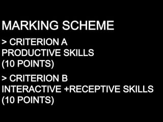 IB ENGLISH B: INDIVIDUAL ORAL | PPTX