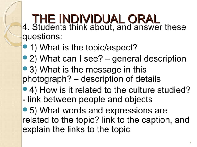 Individual oral presentation | PPT