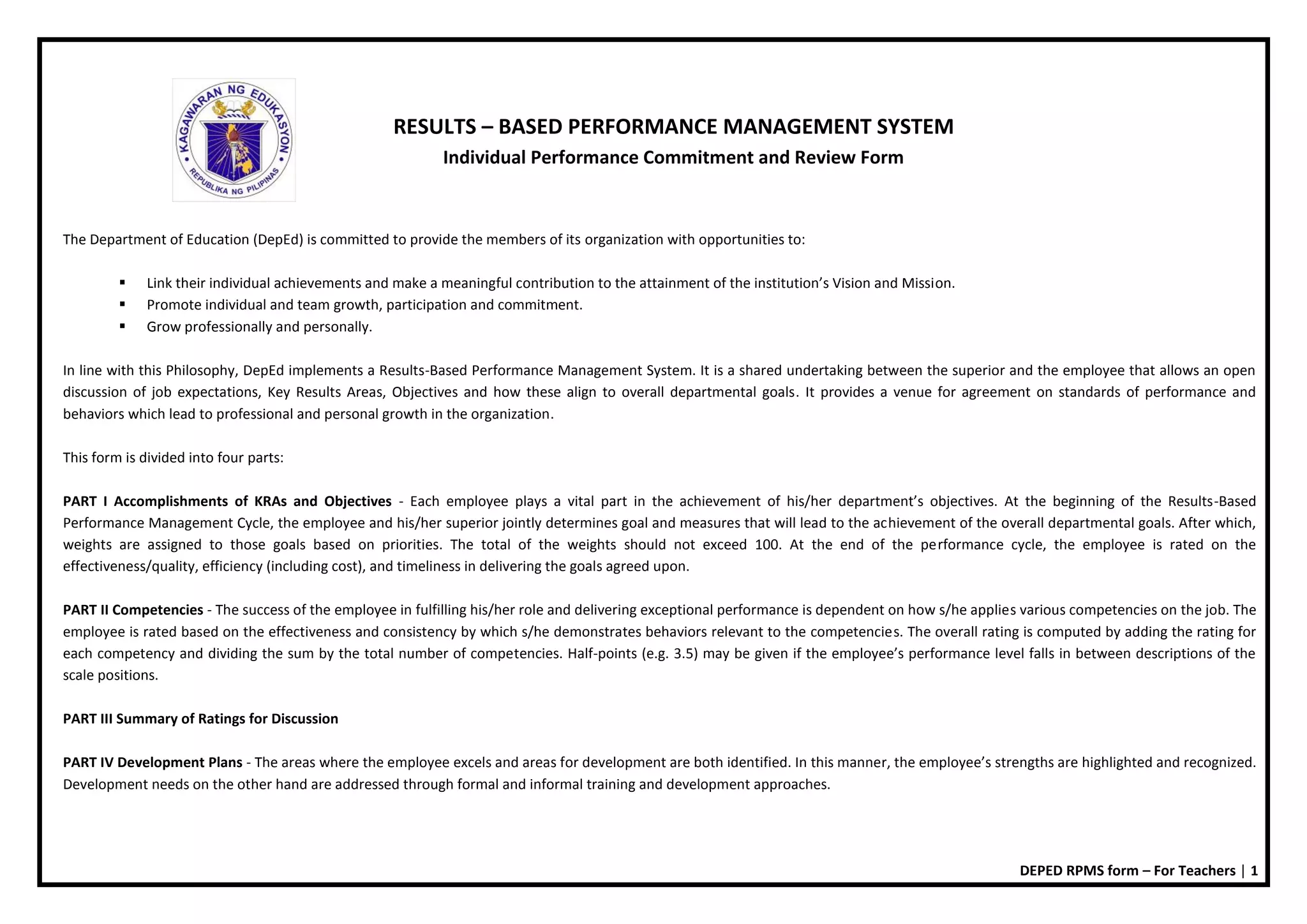 Individual performance commitment_and_review_form_(ipcrf)_for_teachers ...