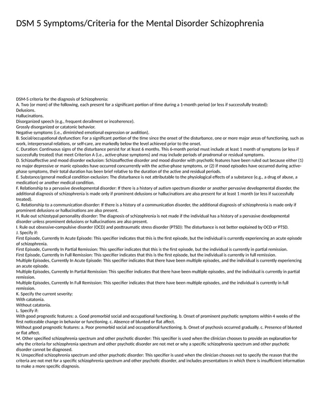 Individual Project (50 points) - Individual Presentation on DSM 5 ...