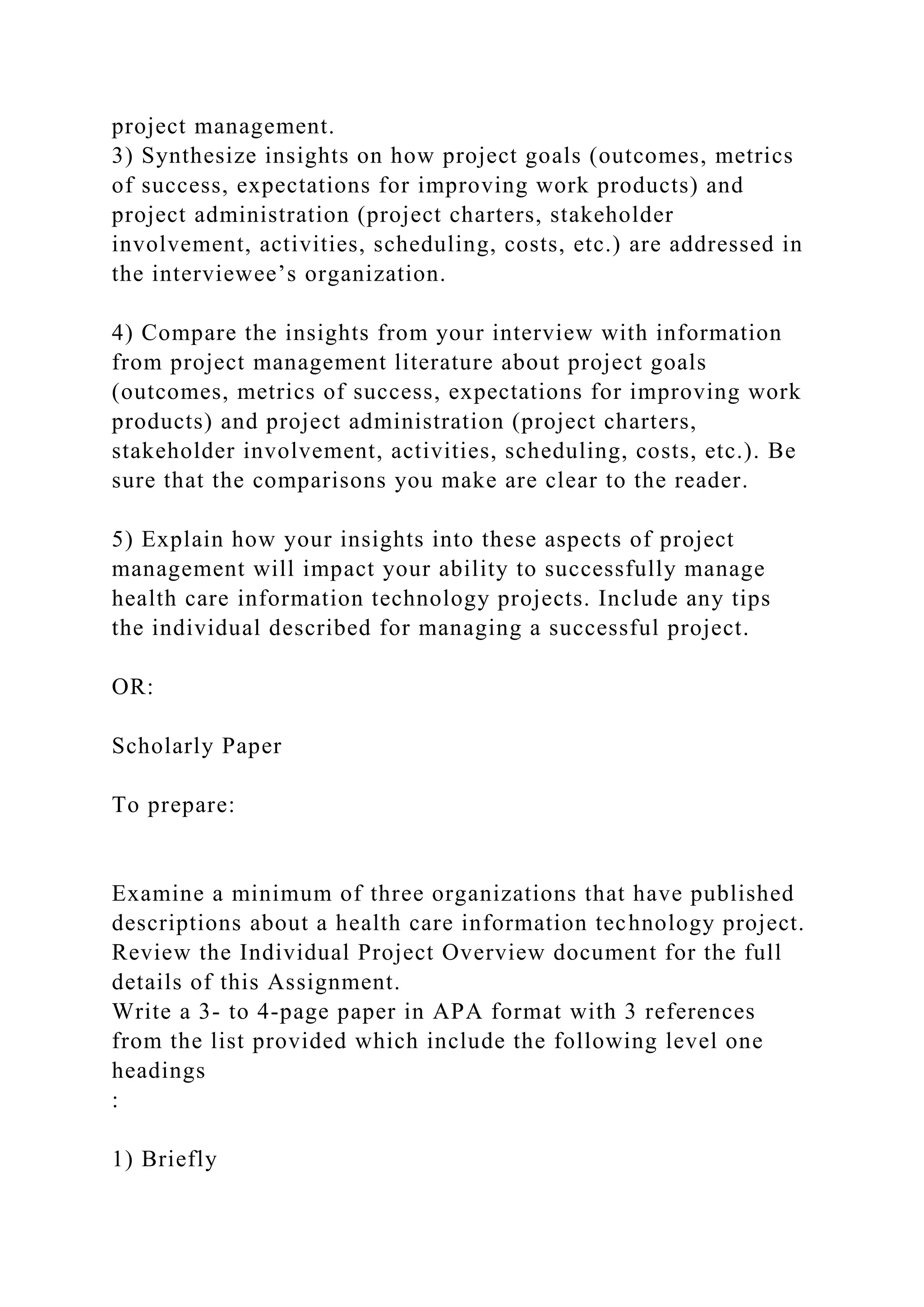 Individual Project Part 1 Managing ProjectsThe Individu.docx