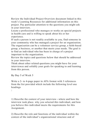 Individual Project Part 1 Managing ProjectsThe Individu.docx