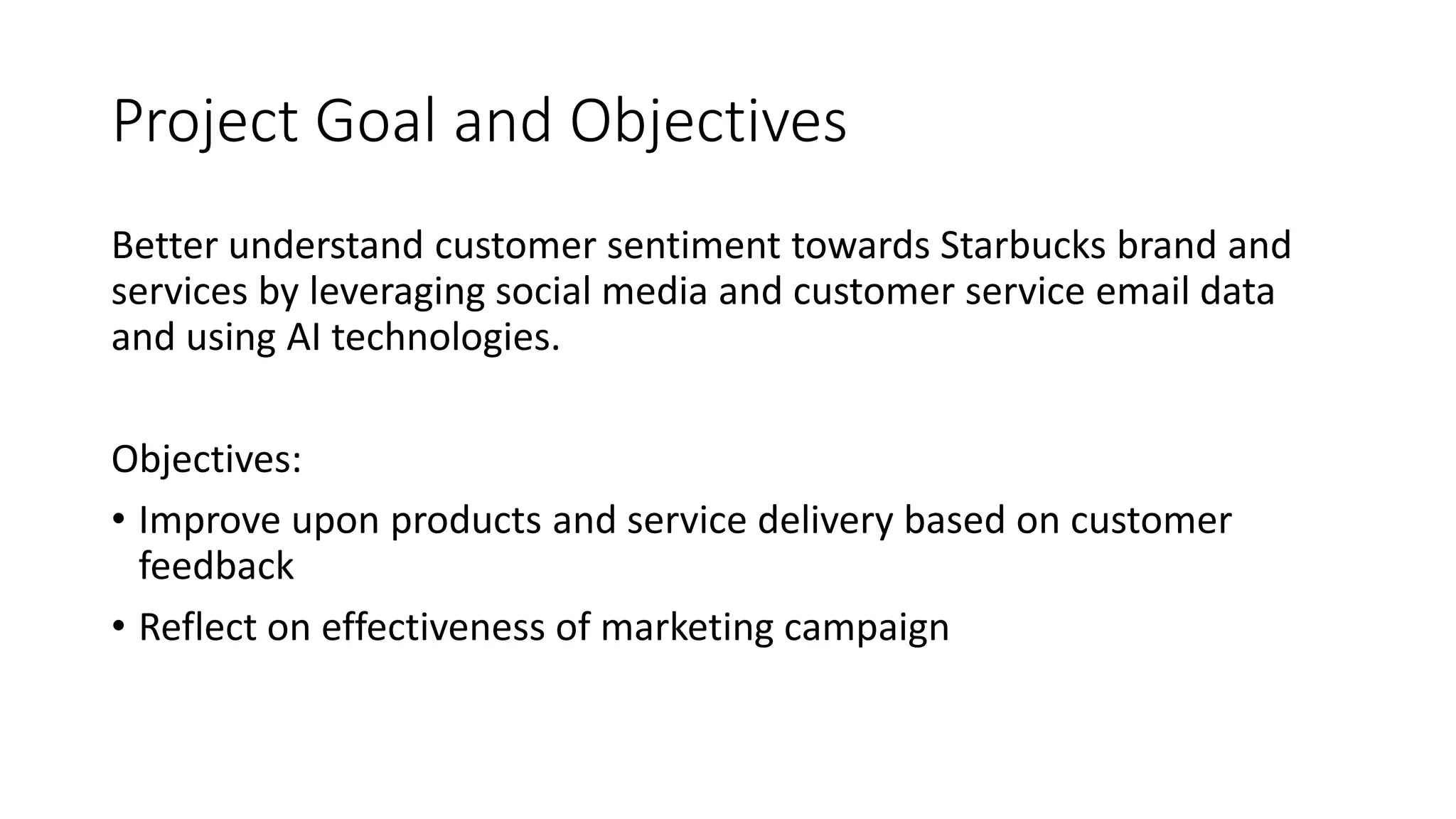 Customer Feedback Analytics for Starbucks | PPTX