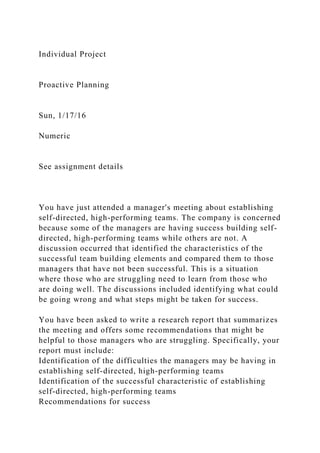 Individual ProjectProactive PlanningSun, 11716Nume.docx