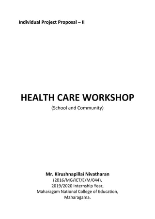 Health care workshop | Individual project proposal | PDF