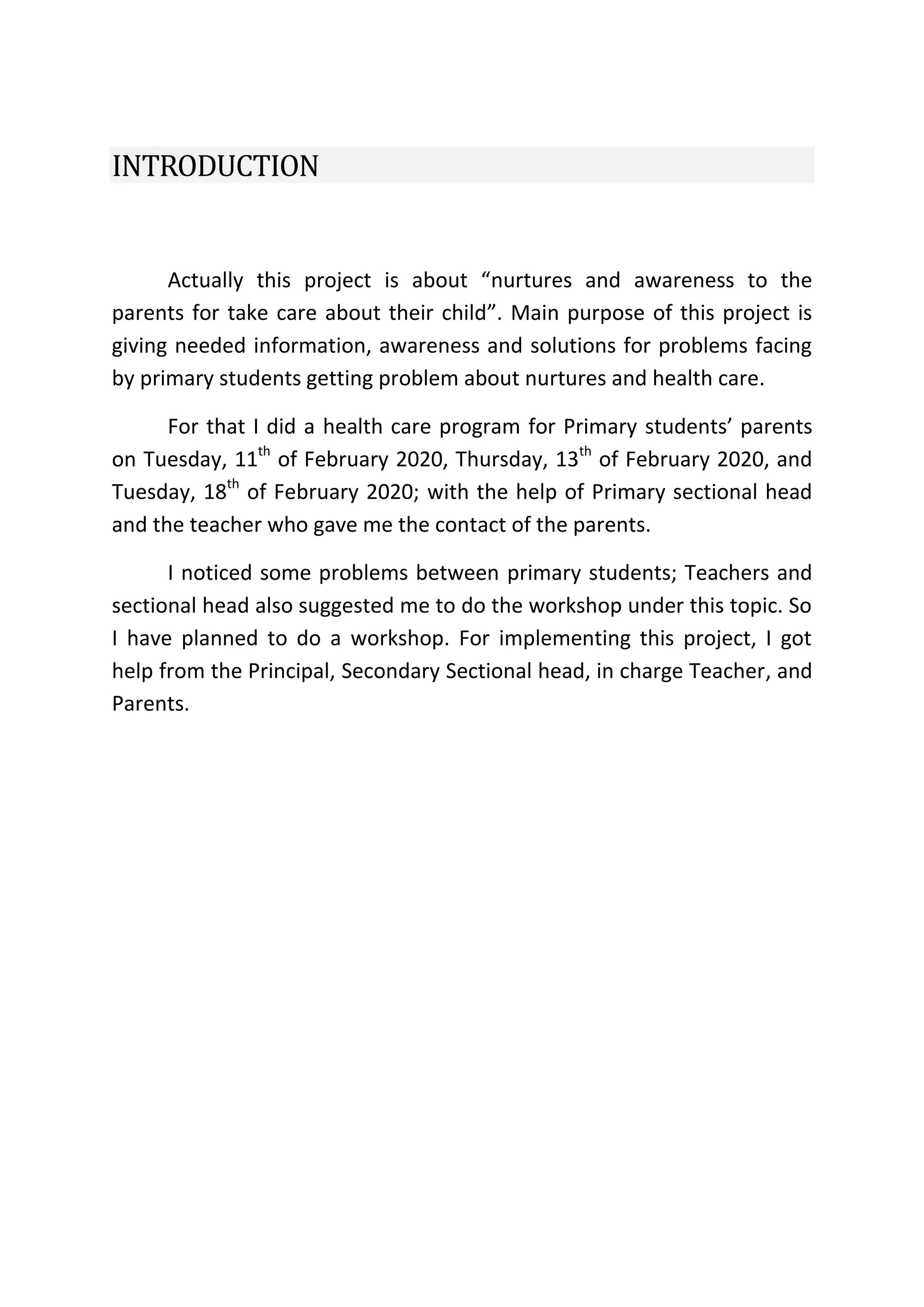 Health care workshop | Individual project report | PDF