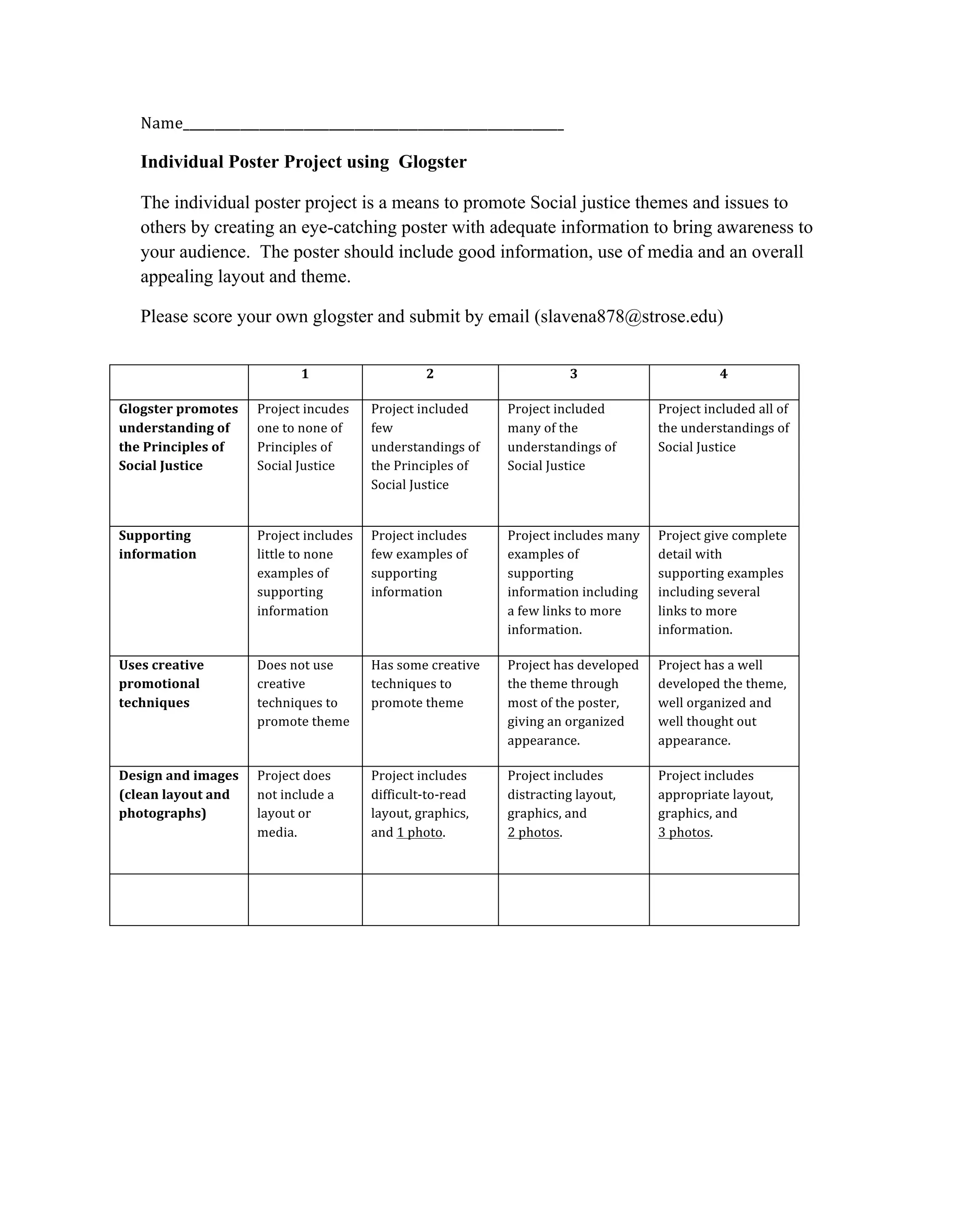 Individual project rubric | PDF
