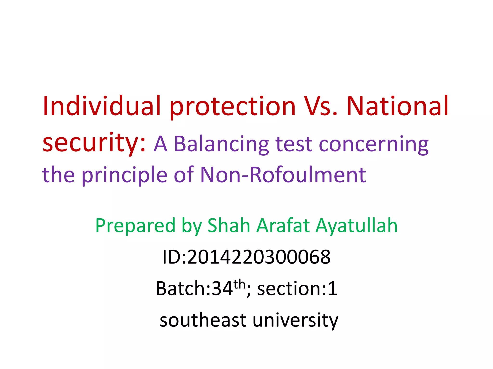 Individual protection vs national security | PPTX