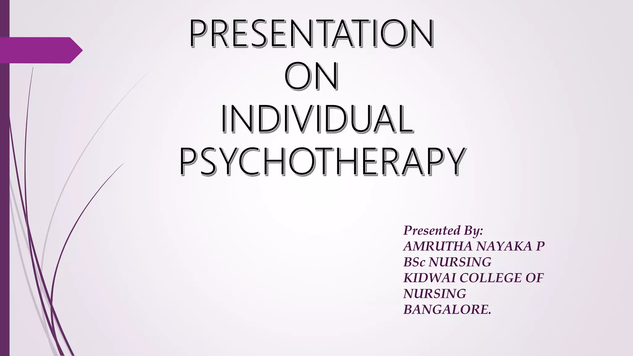 Individual psychotherapy | PPTX