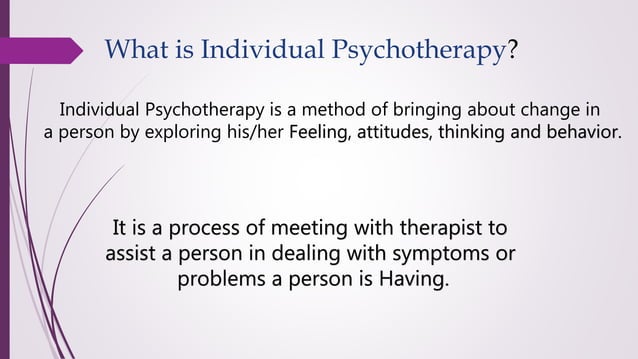 Individual psychotherapy | PPTX