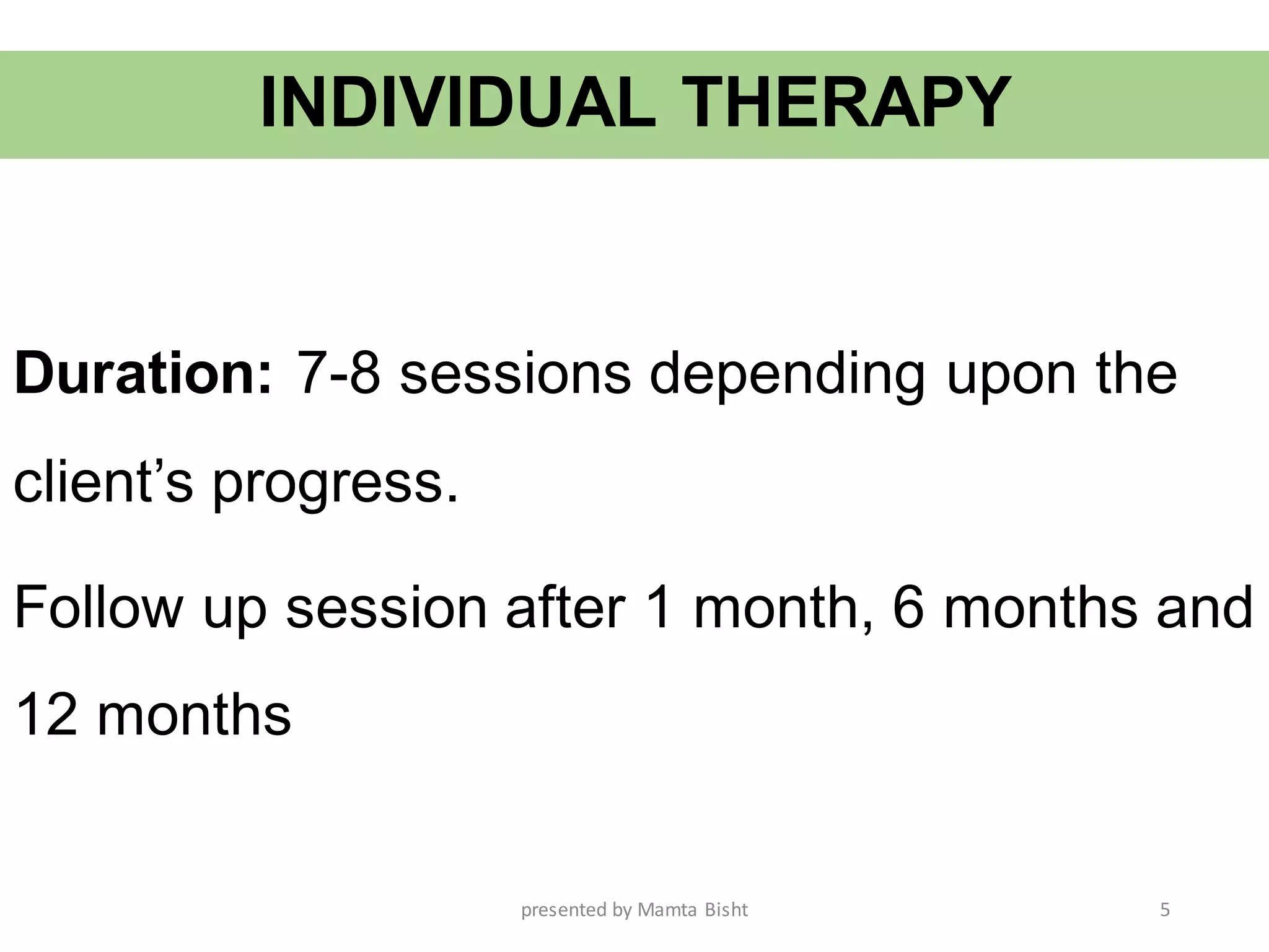 Individual psychotherapy | PDF