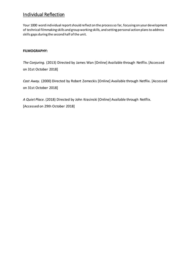 Individual reflection | PDF