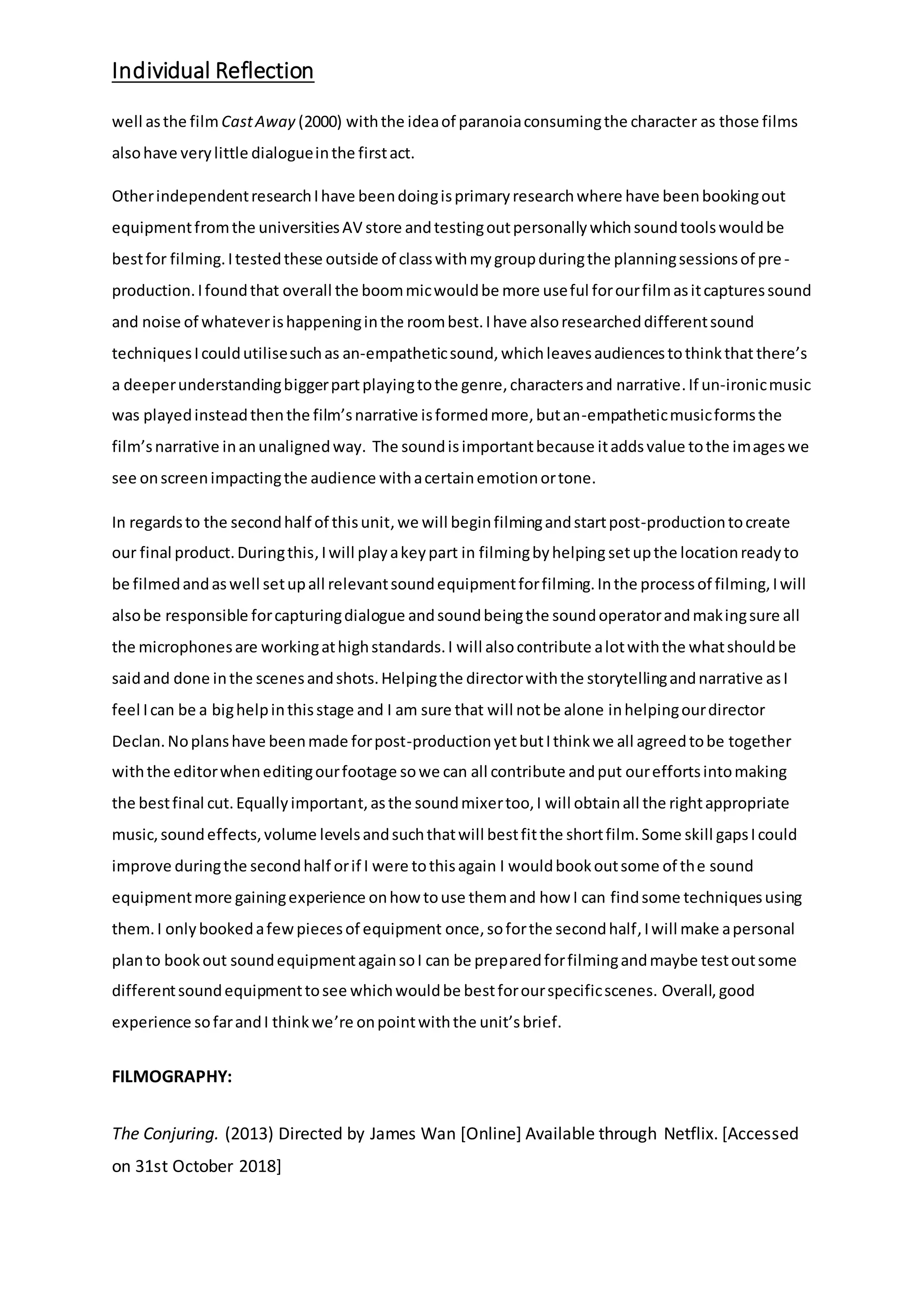 Individual reflection submission | PDF