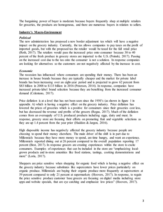 Strategic Analysis Of The Grocery Industry