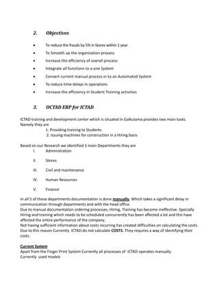 project report erp | PDF