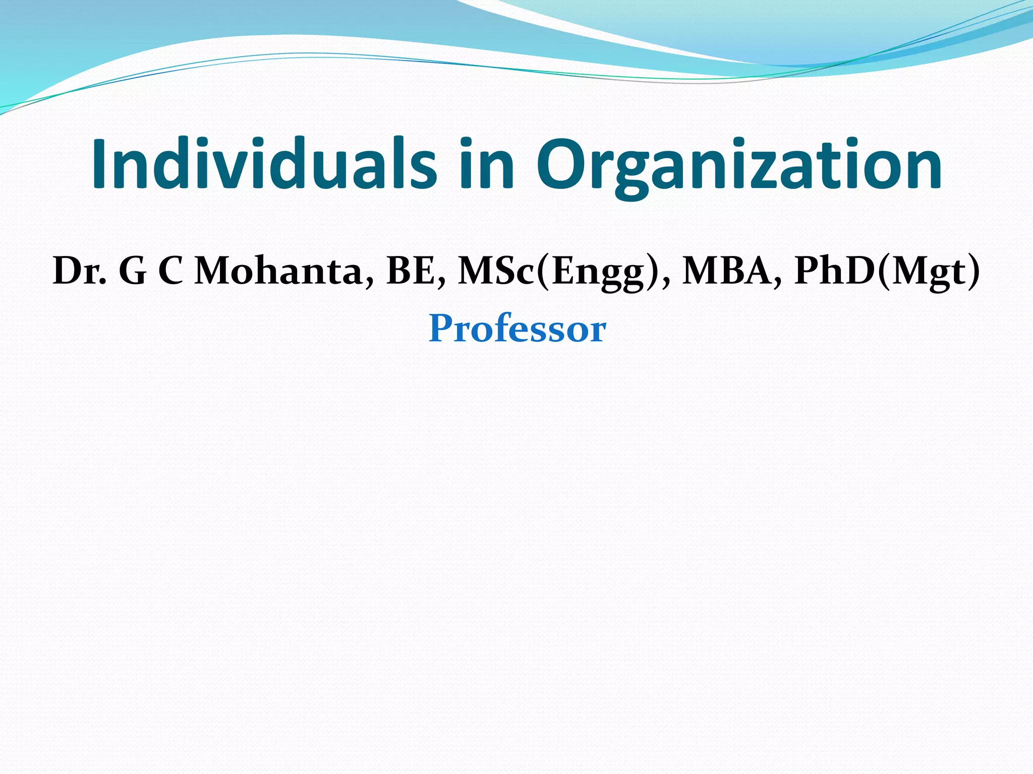 Individuals in organization | PPTX