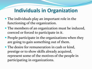 Individuals in organization | PPTX