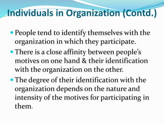 Individuals in organization | PPTX