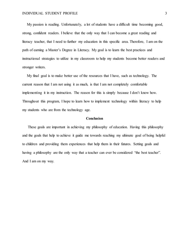 Individual Student Profile | PDF