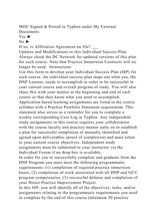 Individual Success PlanCourse # DNP 830Target Practice Hours.docx