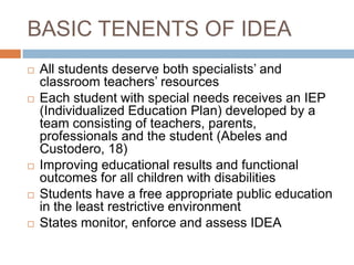 Individuals with disabilities education act, week 1 | PPTX