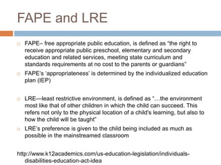 Individuals with disabilities education act, week 1 | PPTX
