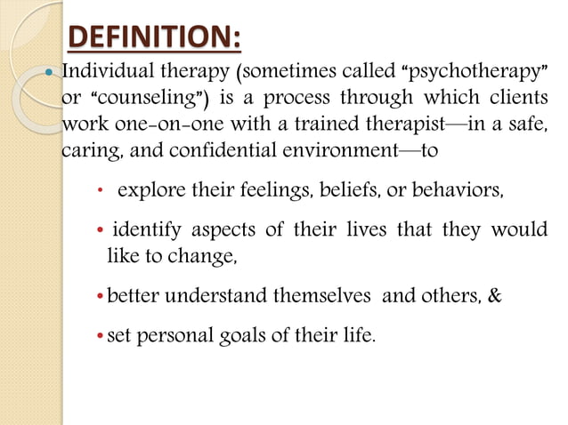 Individual therapy | PPTX