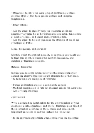 Individual Treatment Plan· · Due Dec 01, 559 PM · POINTS 20.docx