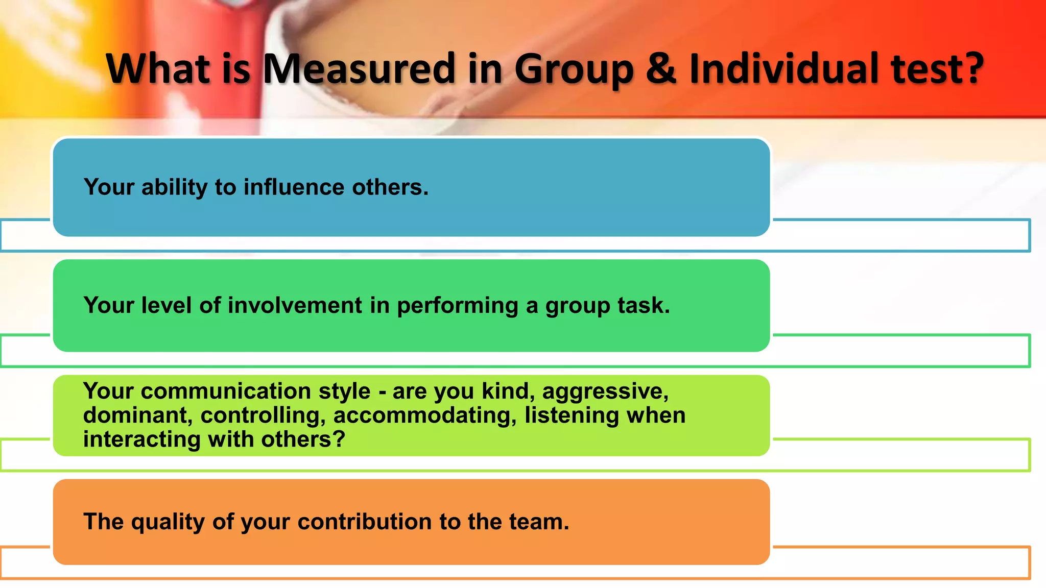 Individual vs group test | PPTX