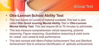 Individual vs group test | PPTX
