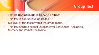 Individual vs group test | PPTX