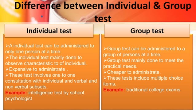 Individual vs group test | PPTX