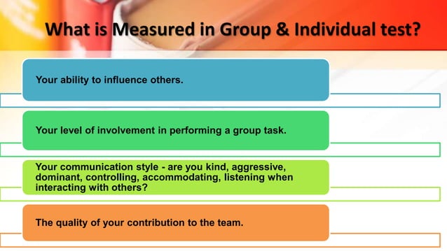 Individual vs group test