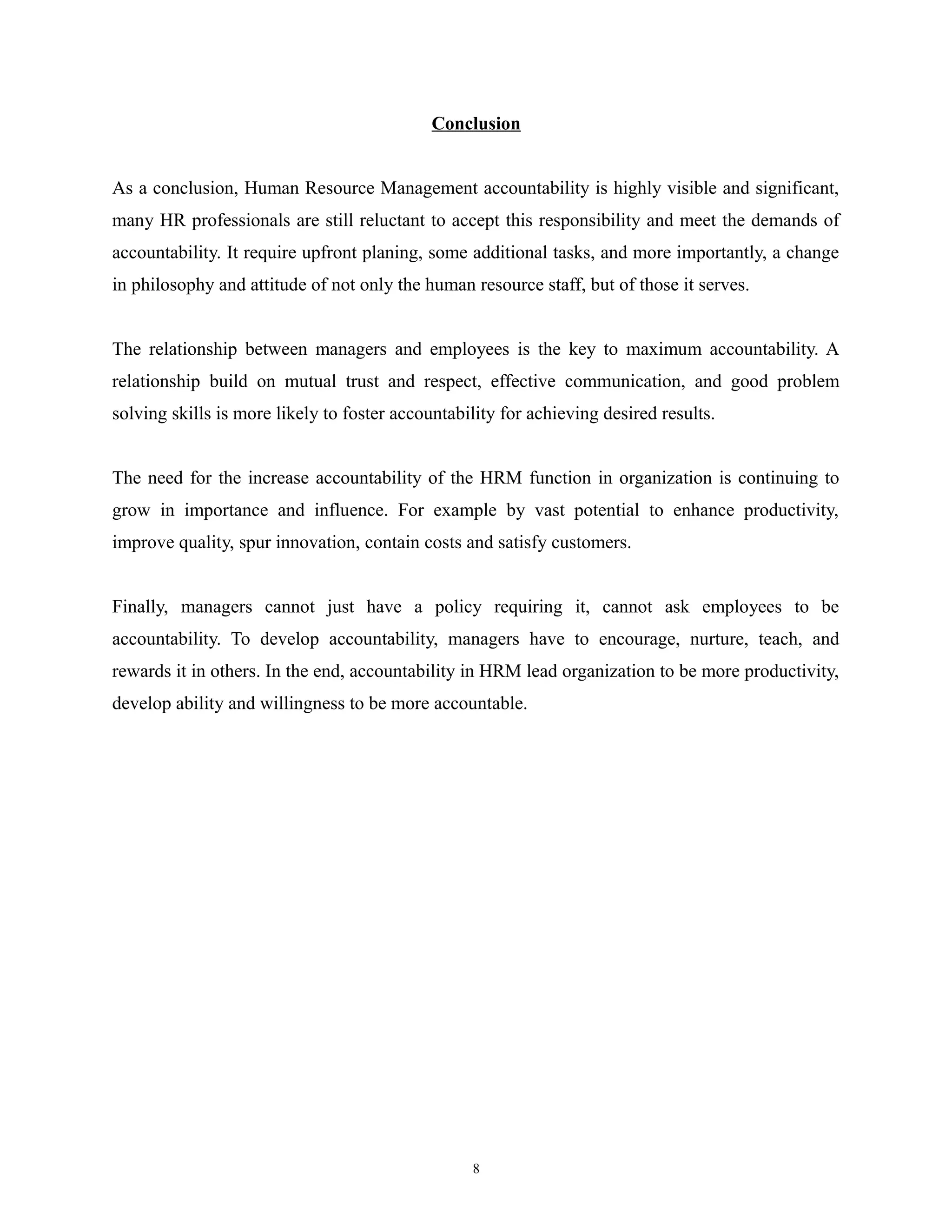 ACCOUNTABILITY IN HUMAN RESOURCE MANAGEMENT | DOC