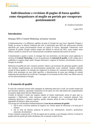 Ottimizzazione siti di bassa qualità per guadagnare posizionamenti | PDF