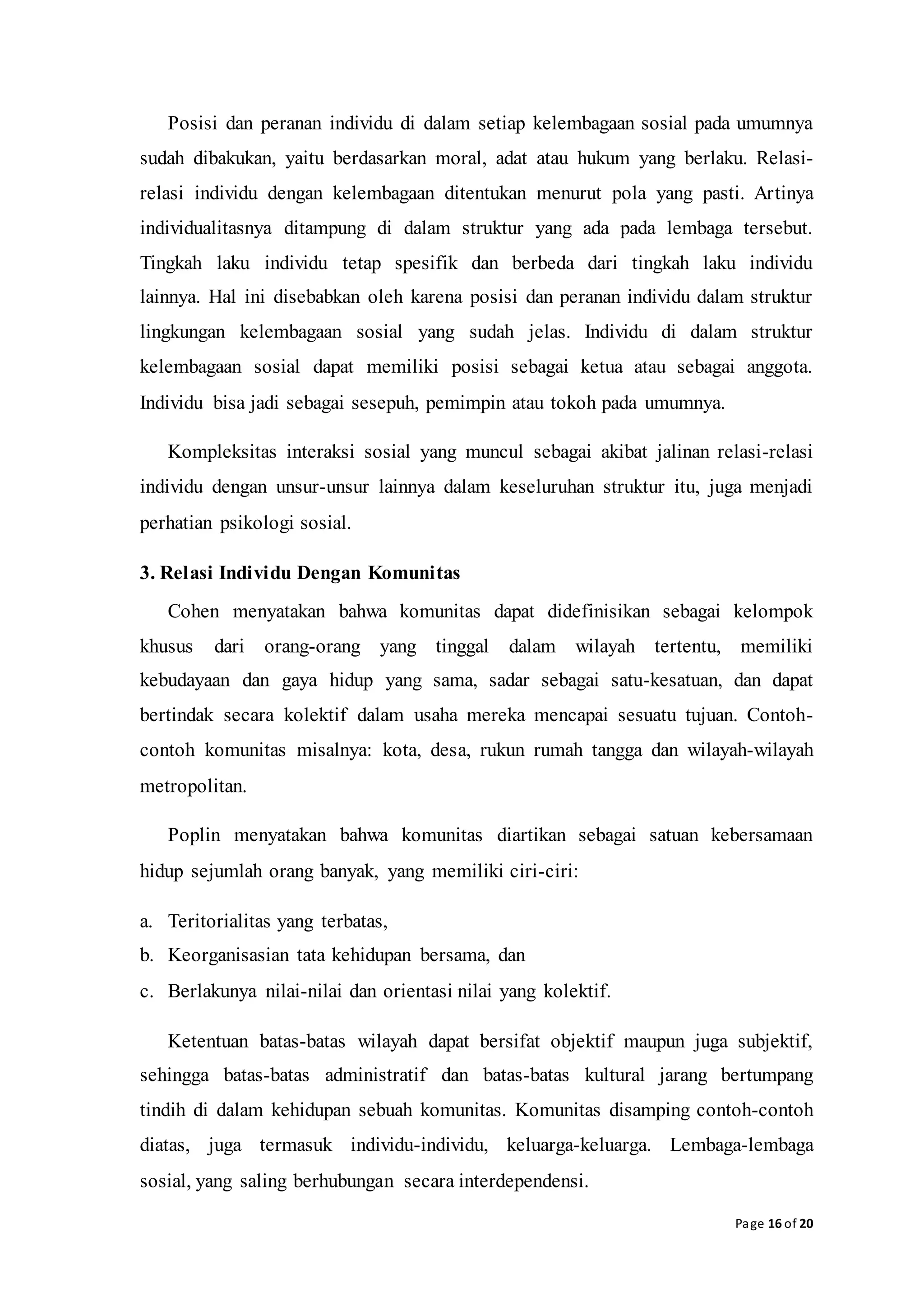 Individu, keluarga, dan masyarakat | DOCX