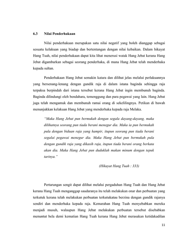 Individu (nilai ketaatan & penderhakaan hikayat hang tuah) | DOCX