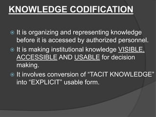 presentation on knowledge management | PPTX