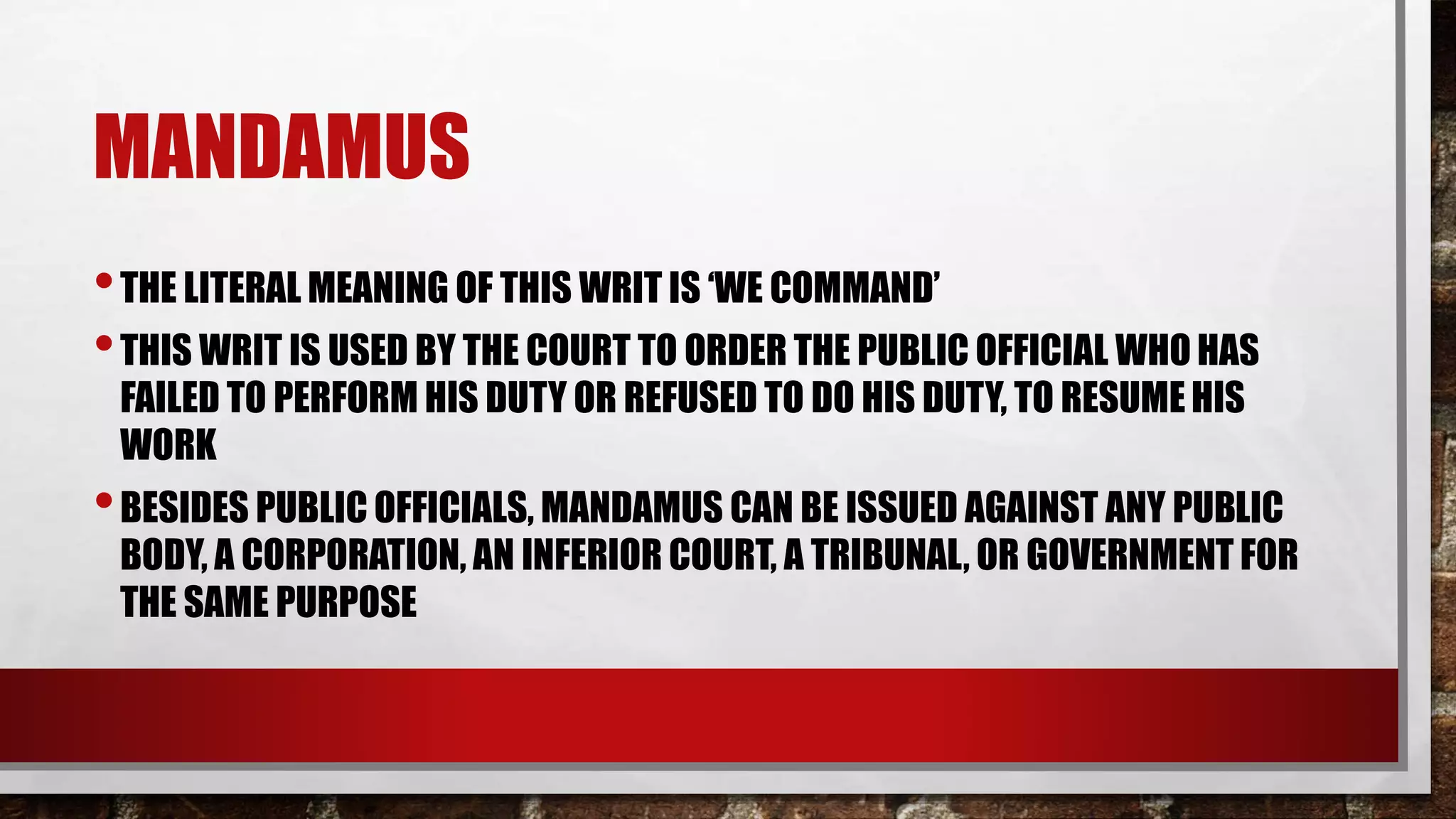 Ind jud part 4 types of writs | PPT