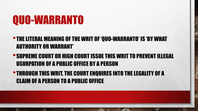 Ind jud part 4 types of writs | PPT