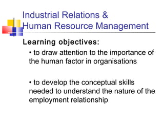 Industrial relations and HRM | PPT